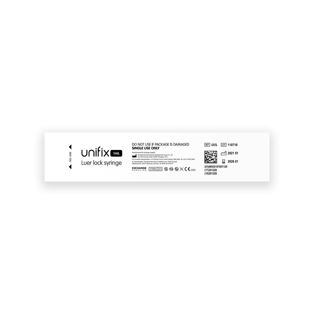 1ml Unifix luer lock syringe - Medbasic
