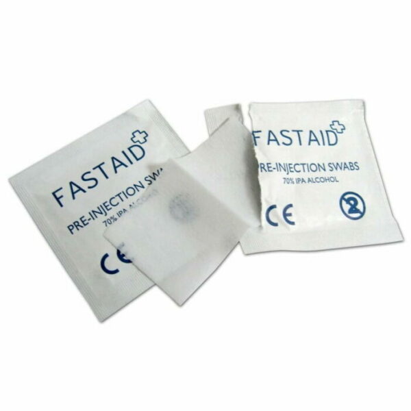 Fast Aid Pre Injection Swabs 70% Alcohol Wipes - Medbasic